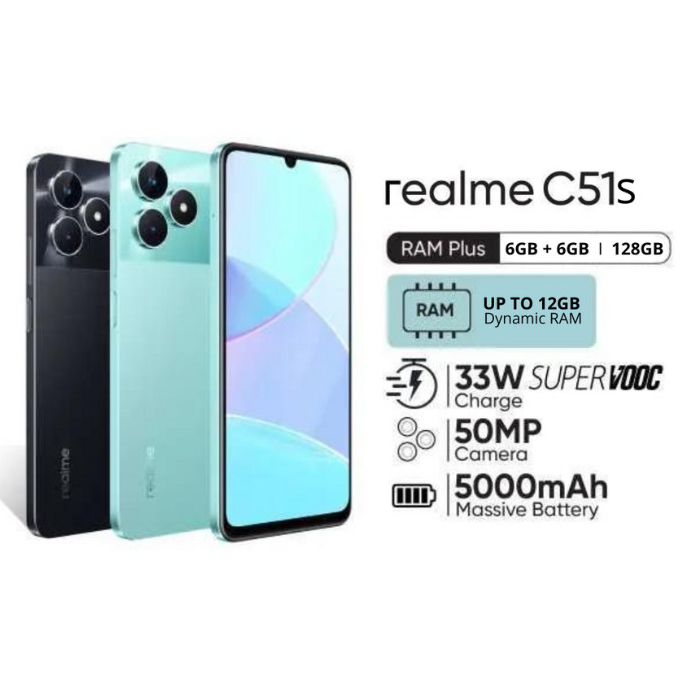 Jual REALME C51s RAM 6/128 GB GARANSI RESMI ORIGINAL 1 TAHUN | Shopee ...