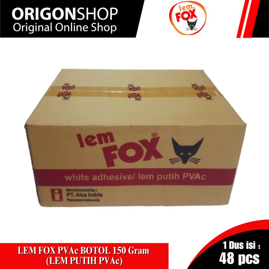 Jual Lem Fox PVAC Botol 150 gram Lem Kertas Lem Kayu (HARGA GROSIR) 1 Dus = 48 Pcs | Shopee ...