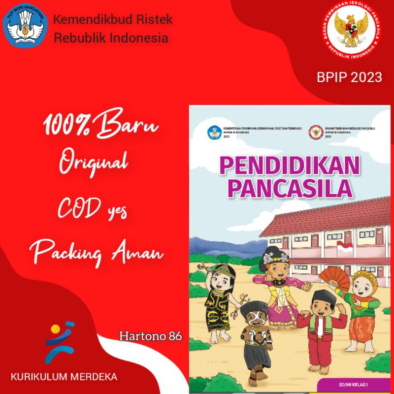 Jual BUKU PAKET SISWA PENDIDIKAN PANCASILA/PKN SD/MI KELAS 1 KURIKULUM MERDEKA/KURMER ...