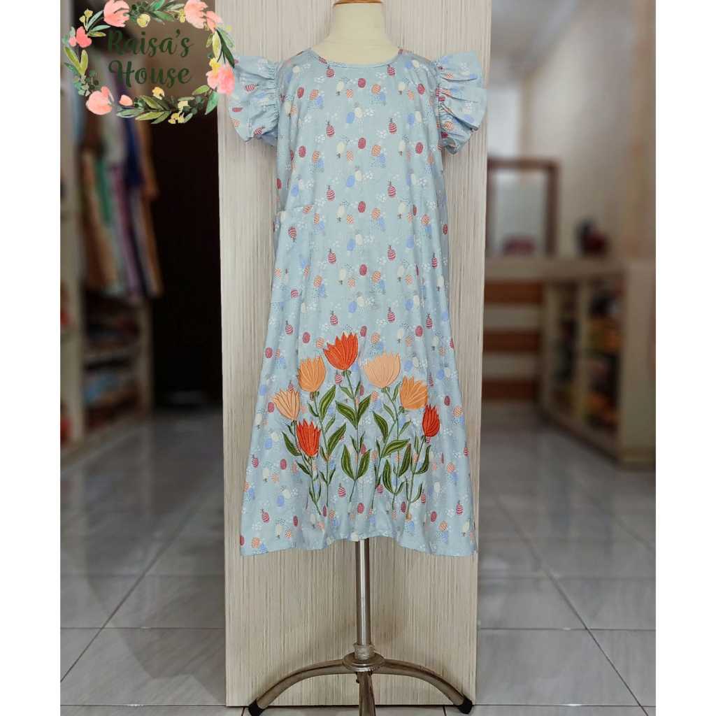 Jual DASTER ANAK BORDIR KHAS MALANG - LENGAN SETALI | BIRU MUDA ...