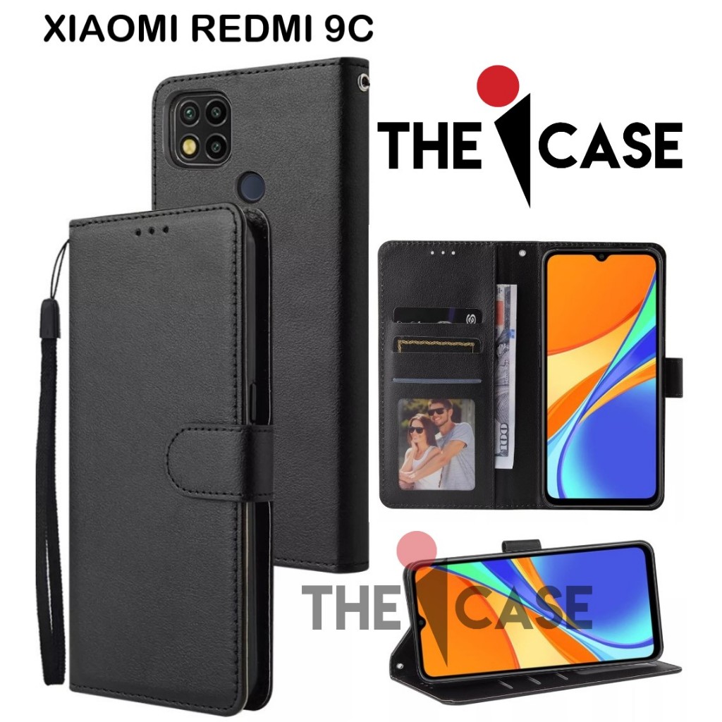 Jual Casing XIAOMI REDMI 9C model flip buka tutup case kulit ada tempat ...