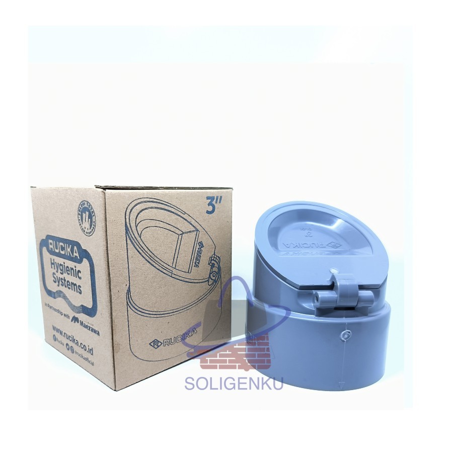 Jual Back Flow Valve 3" inch PVC Rucika Fiting Katup Satu Arah Anti ...