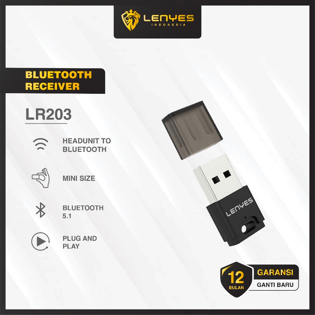 Jual LENYES LR203 Bluetooth Receiver USB Wireless Adapter 5.1 Alat Bluetooth Salon Speaker Audio ...