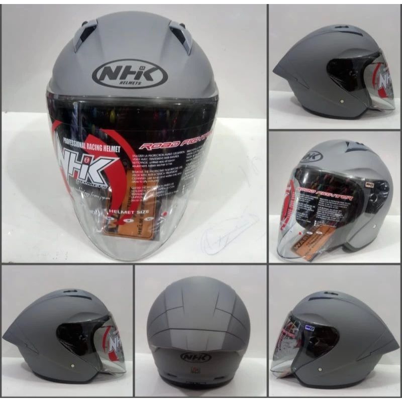 Jual HELM HALF FACE NHK N1 MAX SOLID SINGLE VISOR | Shopee Indonesia