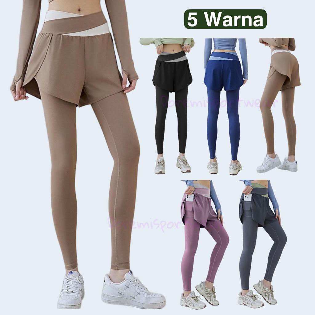 Jual LEGGING CELANA 2 layer DOREMI L38 / Short Celana Legging YOGA ...