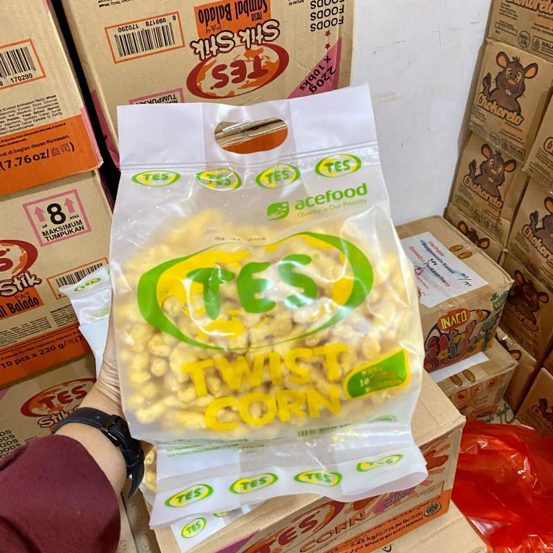 Jual Tes Balado Stik 225 gram / Tes Twist Corn 225 Gram / Cemilan Tes ...