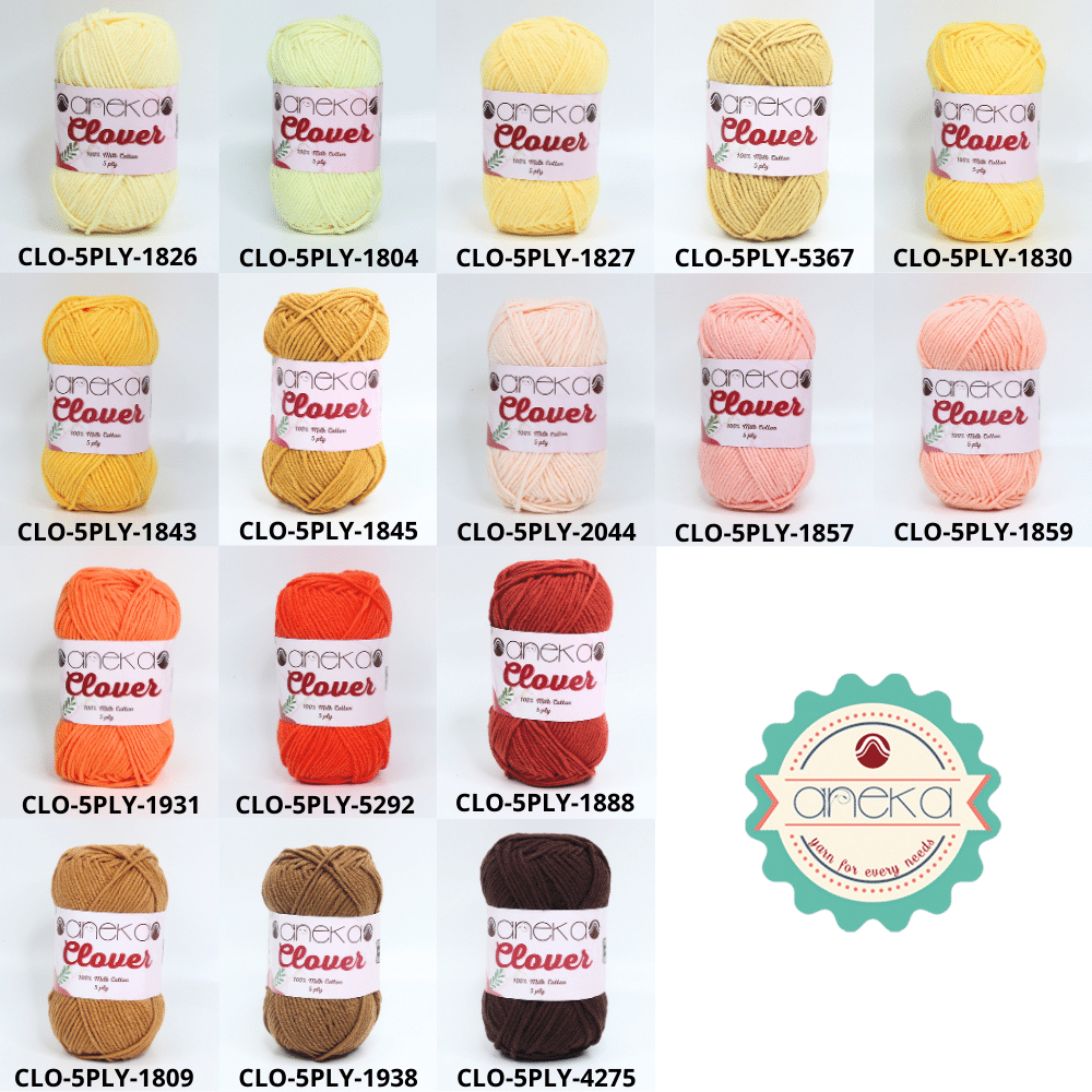 Jual KATALOG - Benang Rajut Clover Katun Susu 5 PLY / 100% Milk Fiber ...