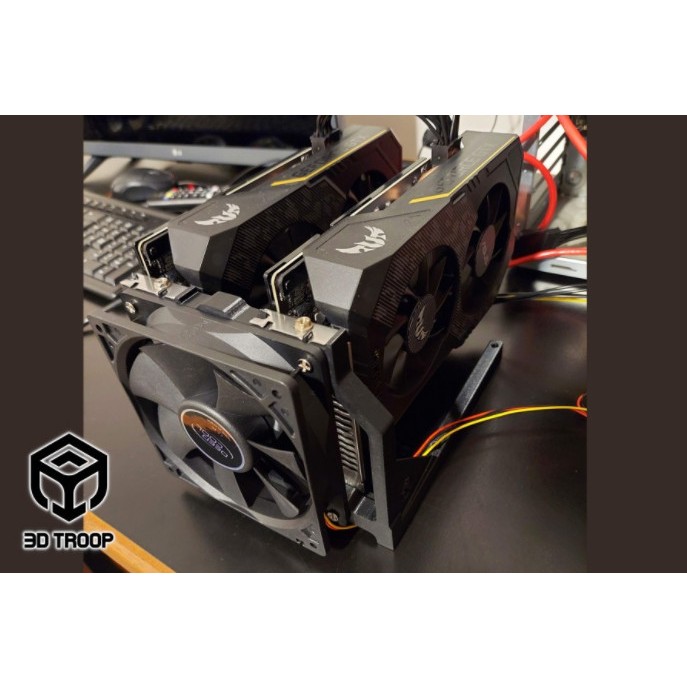 Jual Rig Mining GPU Double External Support with Fan Holder Dudukan ...