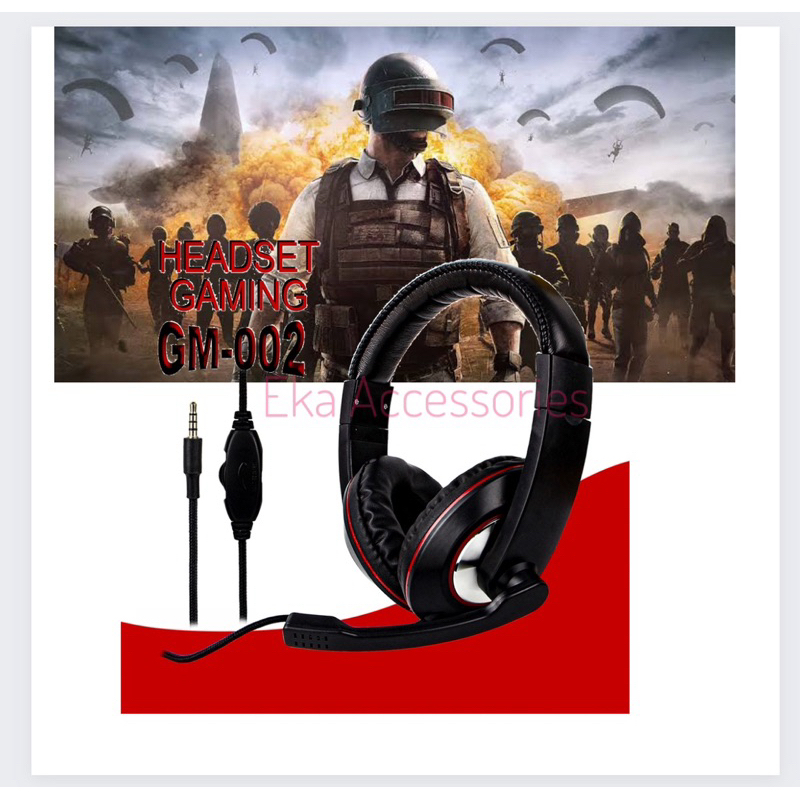 Jual Headset Gaming Headphone Gaming GM-002 Earphone bando GM002 Compitable with Jack 3.5mm ...