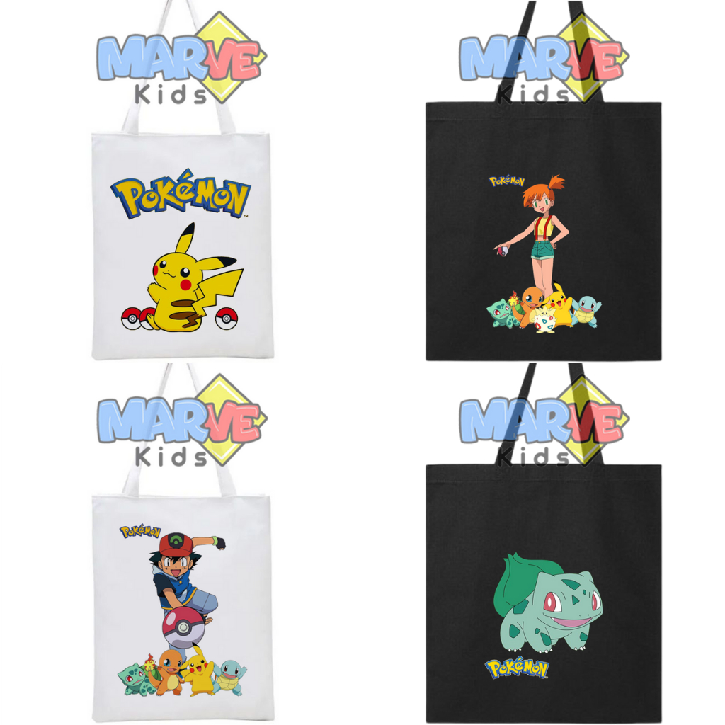 Jual Totebag Tote Bag Pokemon Pikachu Lucu Buku Sekolah Anak Goodie Bag ...