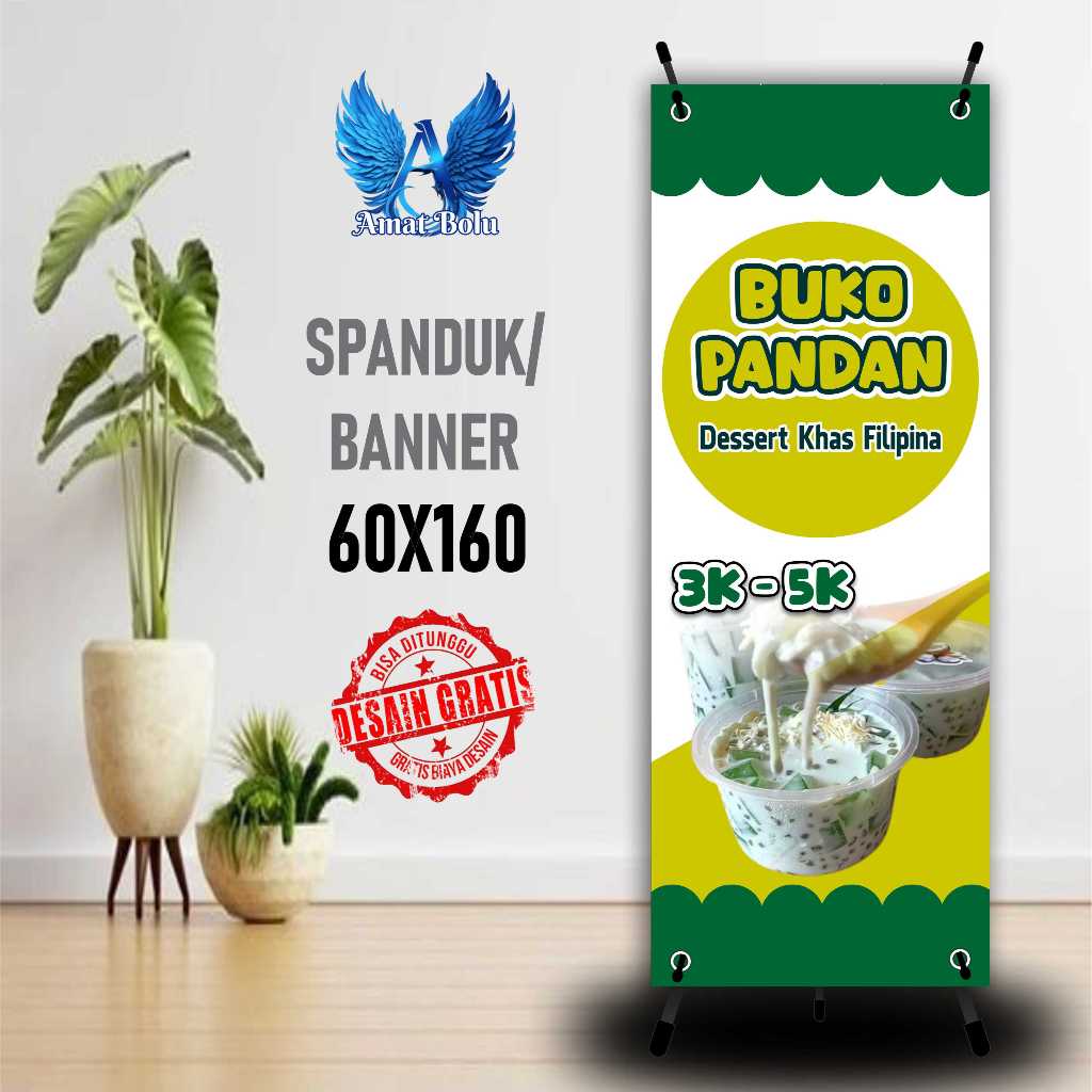 Jual Cetak Banner Cetak Spanduk Buko Pandan Ukuran 60X160 CM BISA ...