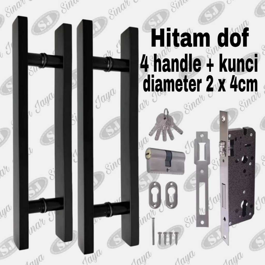 Jual 1 set handle pintu kunci rumah minimalis panjang 45cm 60cm gagang ...
