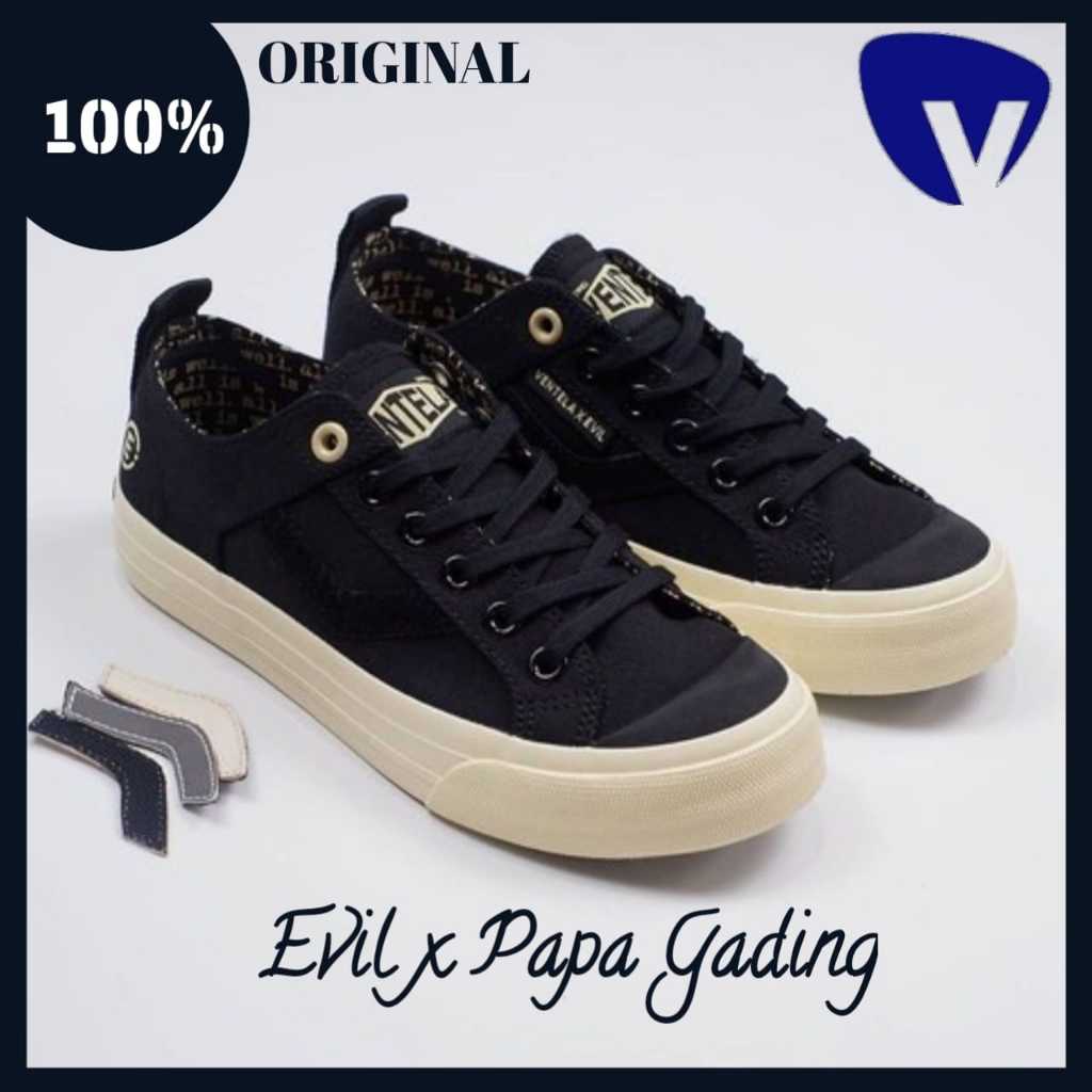 Jual Brand Lokal Sepatu Evil x Papa Gading Low Black 100% Original ...