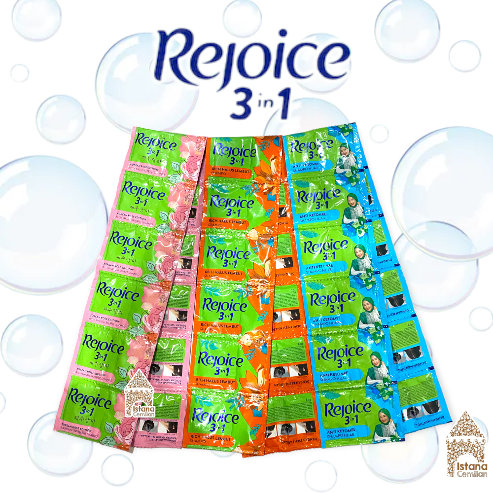 Jual REJOICE 3 in 1 Shampo Anti Ketombe Renceng (isi 12 sachet) | Shopee Indonesia