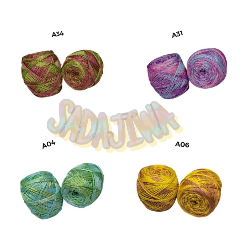 Jual BENANG RAJUT KILAP SEMBUR WARNA RANDOM/GRADASI WARNA POLYESTER ...