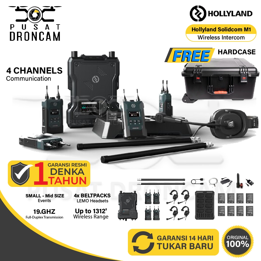 Jual Hollyland Solidcom M1 Wireless Intercom Solution 4 Beltpack 1*4 | Shopee Indonesia