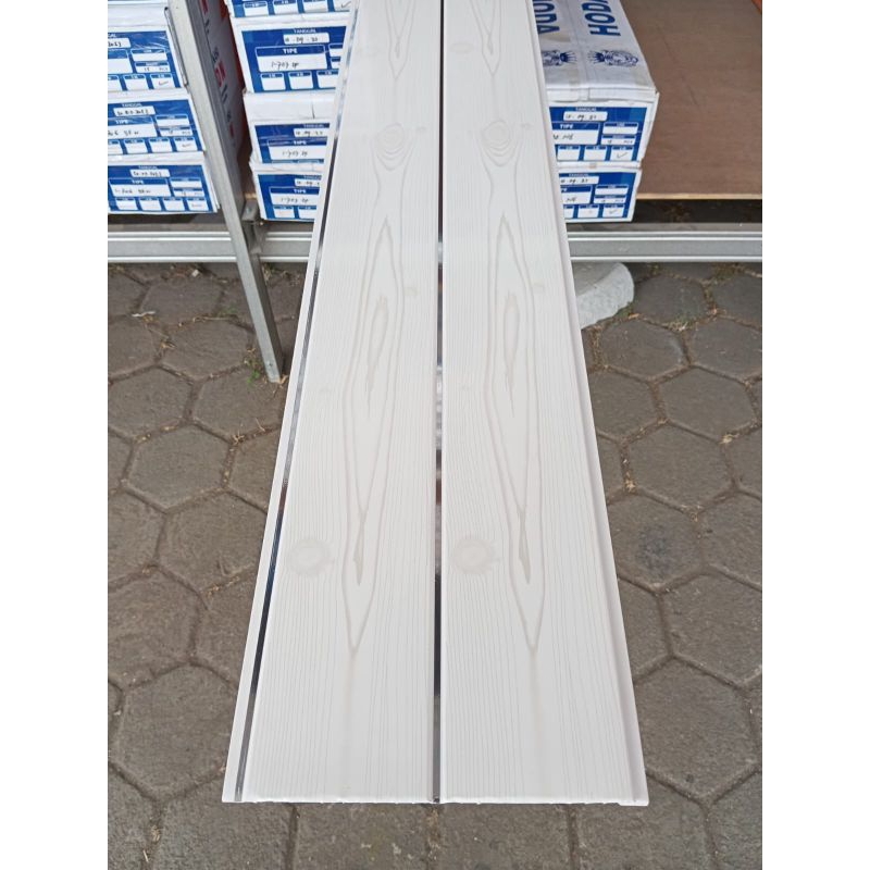 Jual Plafon PVC serat kayu putih nat silver S612 NS | Shopee Indonesia