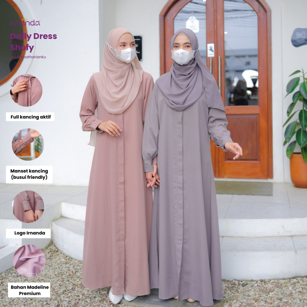 Jual NEW Irnanda Gamis Shofy Dress Outer Polos Wanita Dewasa Remaja ...
