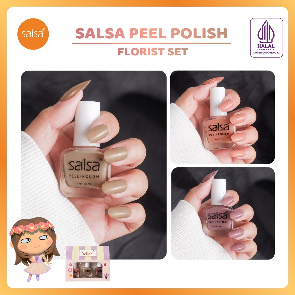 Jual MFI - SALSA PEEL OFF NAIL POLISH SET ISI 3 / KUTEK KUKU HALAL ...