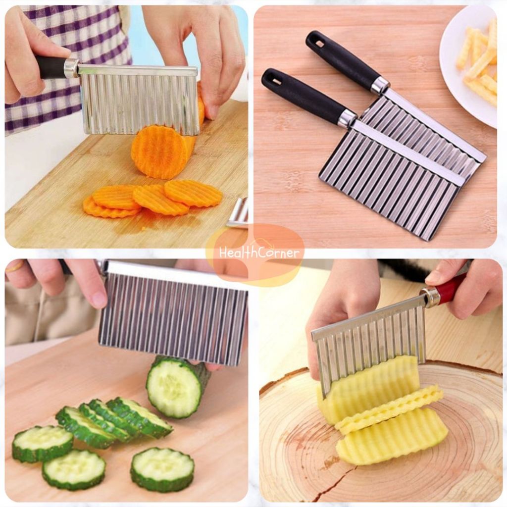 Jual Pisau Ulir Bergelombang Stainless Steel Pemotong Kentang Timun ...