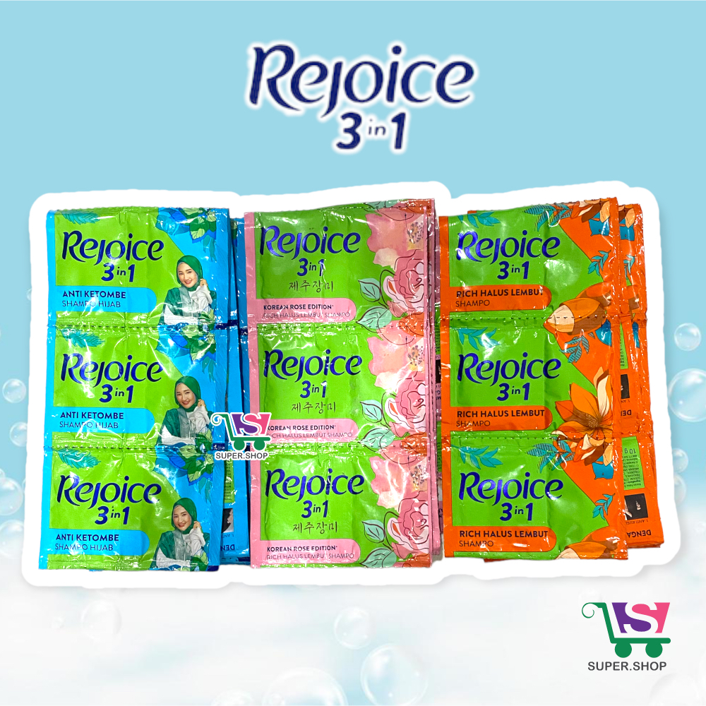 Jual REJOICE 3 in 1 Shampo / Shampoo Renceng (isi 12 sachet) | Shopee Indonesia