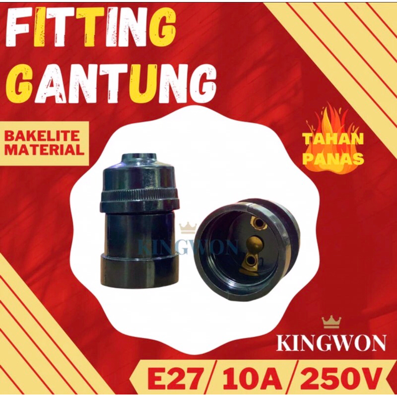 Jual FITTING GANTUNG HITAM FITTING LAMPU GANTUNG E27 BAKELITE GROSIR | Shopee Indonesia
