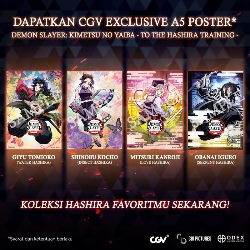 Jual Demon Slayer: Kimetsu No Yaiba - To the Hashira Training CGV Exclusive A5 Poster Limited ...