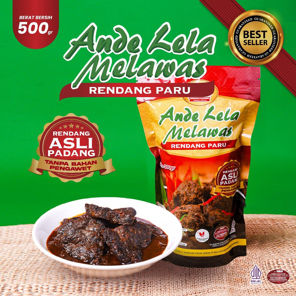 Jual [500 Gr] Rendang Paru Asli Padang "Ande Lela Melawas" Khas ...