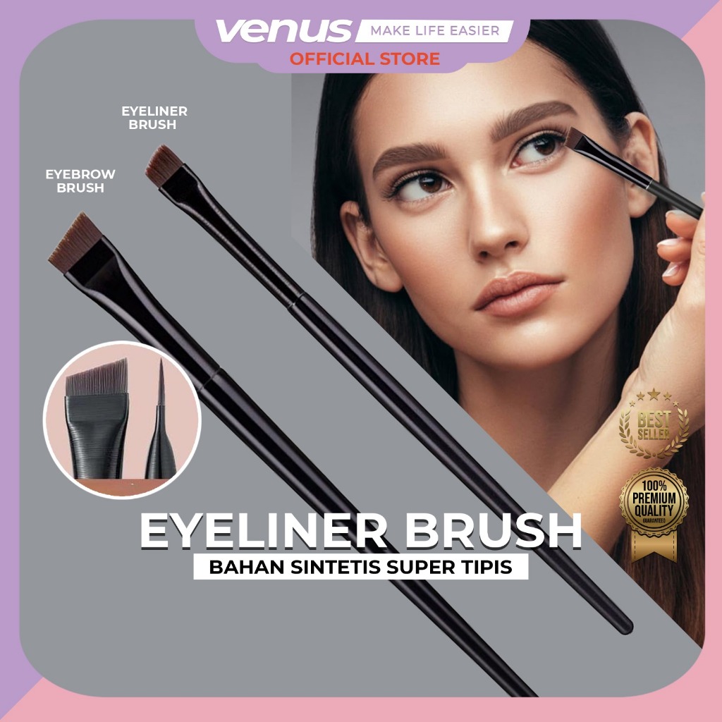 Jual OLSEE - Eyeliner Brush / Blade Eyebrow Brush / Kuas MAC Alis Hitam ...