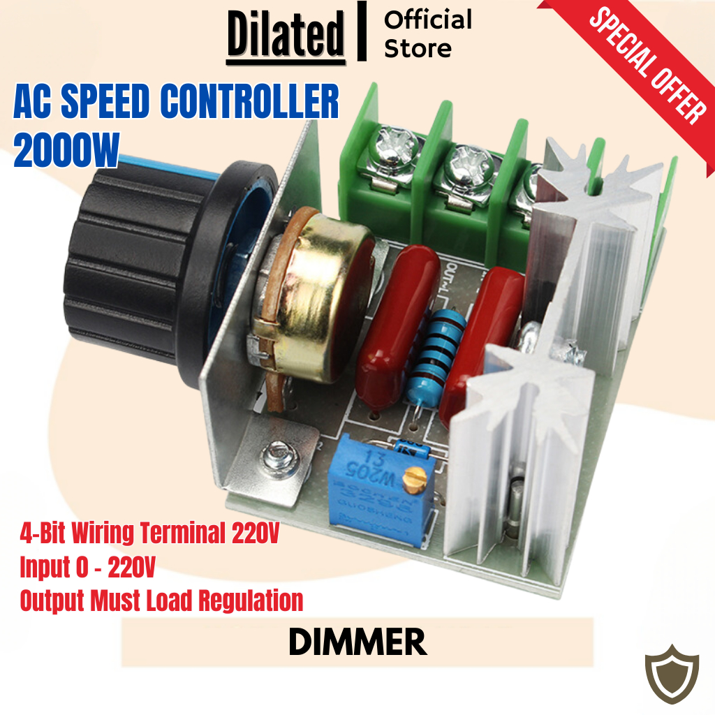 Jual 2000W SCR DIMMER 220V AC ELECTRONIC VOLTAGE REGULATOR SPEED CONTROLLER / PENGATUR KECEPATAN ...