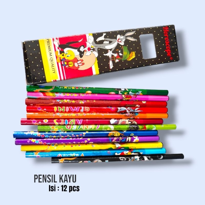 Jual pensil kayu fancy murah pensil murah (12 pcs) | Shopee Indonesia