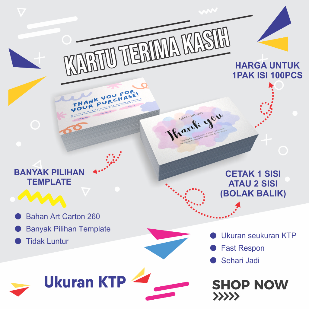 Jual Cetak Kartu Online Shop Custom - Tampil Profesional dan Berkesan ...