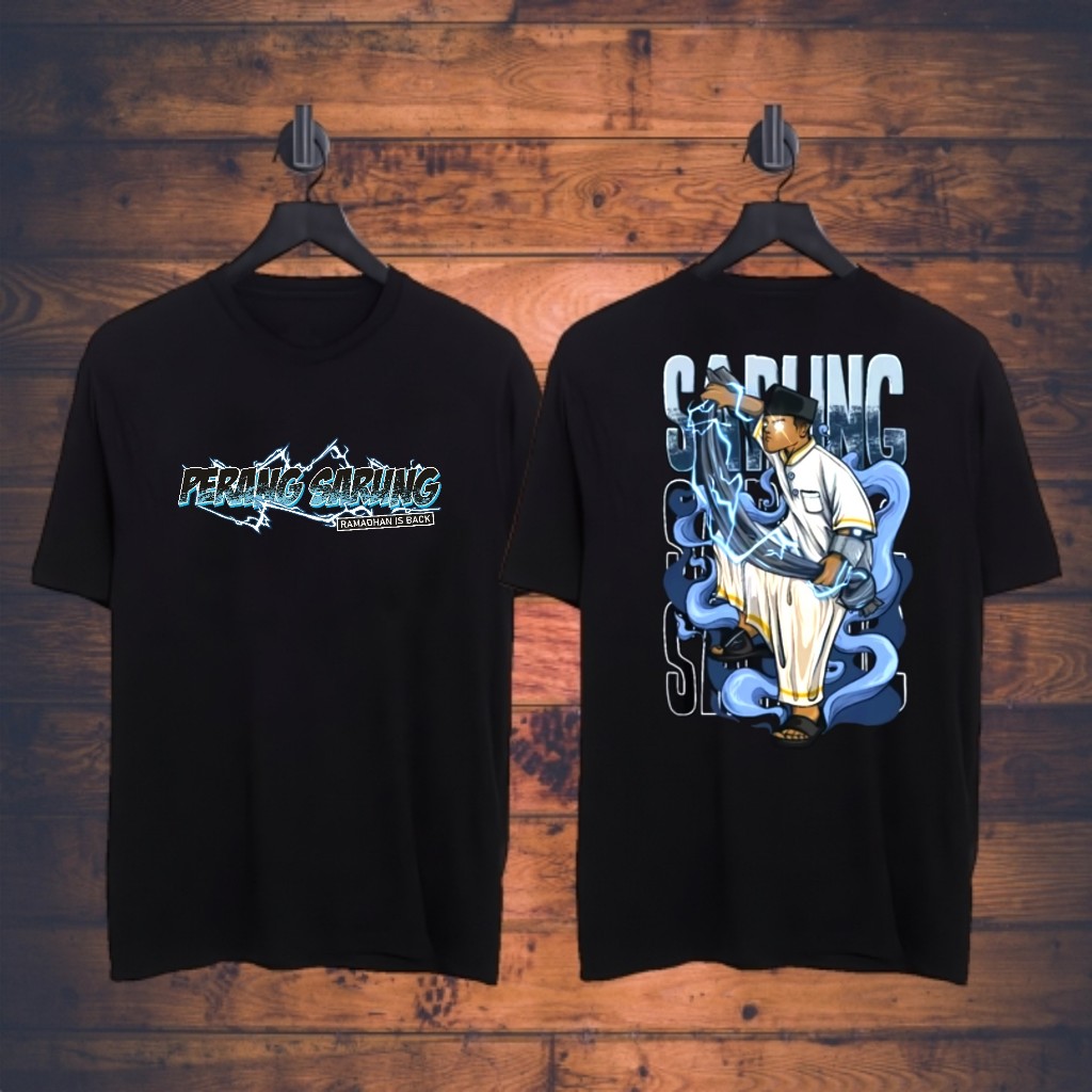 Jual KAOS PERANG SARUNG BIRU RAMADHAN IS BACK 1445H BISA COD PRIA ...