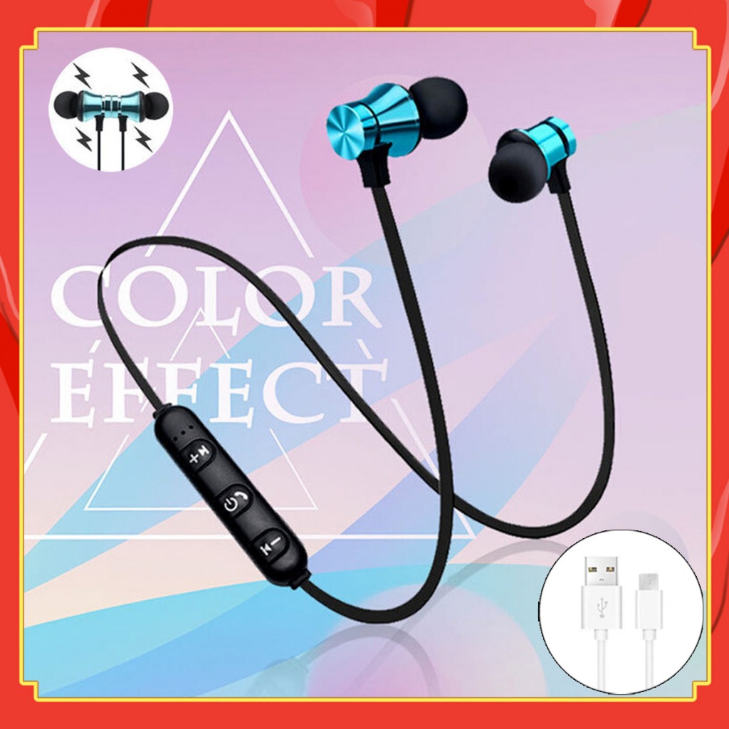 Jual Headset Bluetooth Magnet Stereo Sport 4.2 Magnetik Extra Bass XT ...
