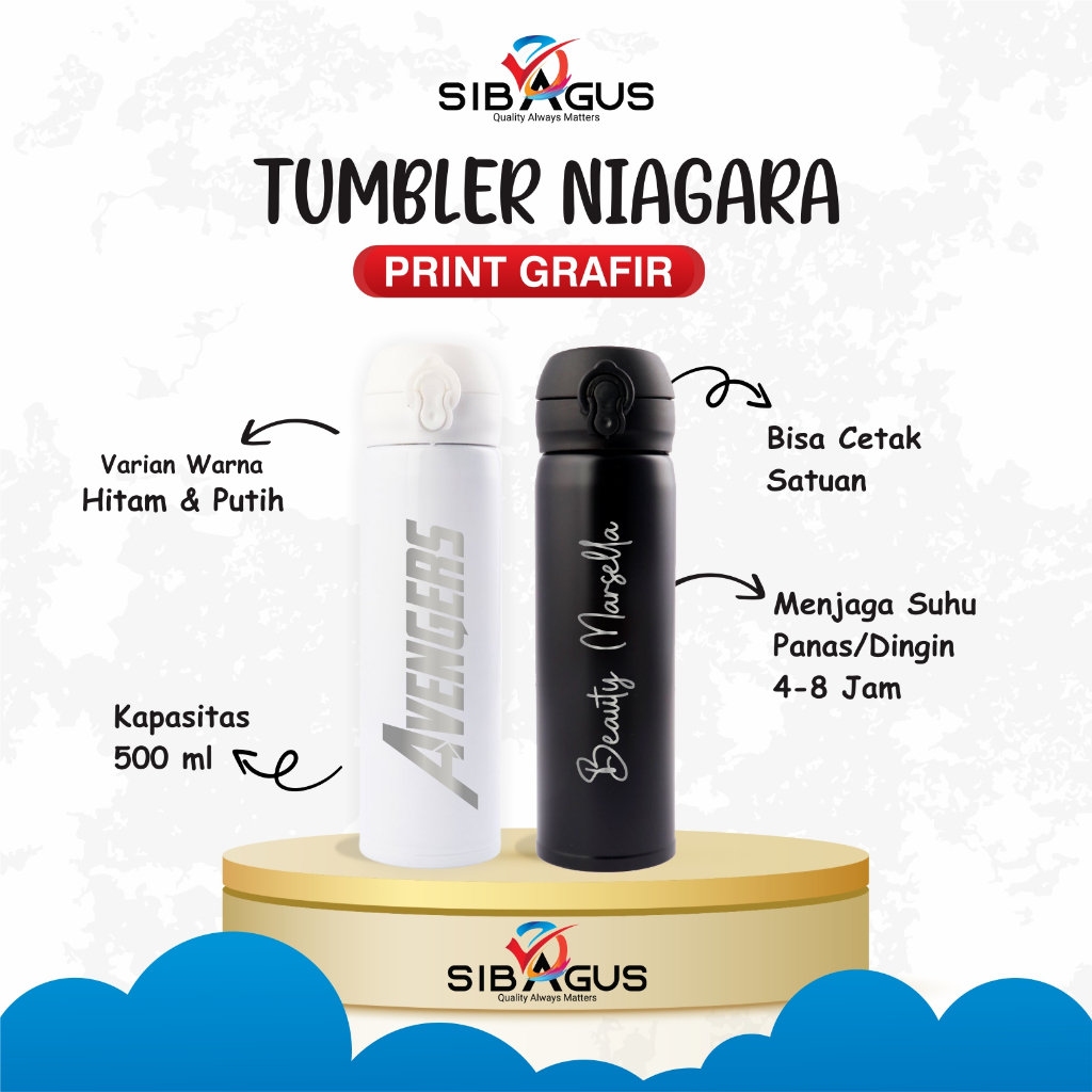 Jual Tumbler Niagara Custom 500 ml Desain Metode Cetak Grafir | Tumbler ...