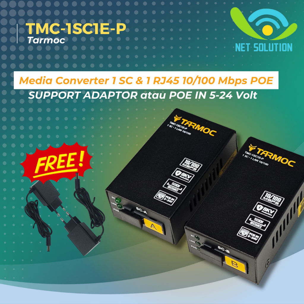 Jual Tarmoc TMC-1SC1E-P | Media Converter 1FO 1LAN / 1 FO 1 LAN 10 ...