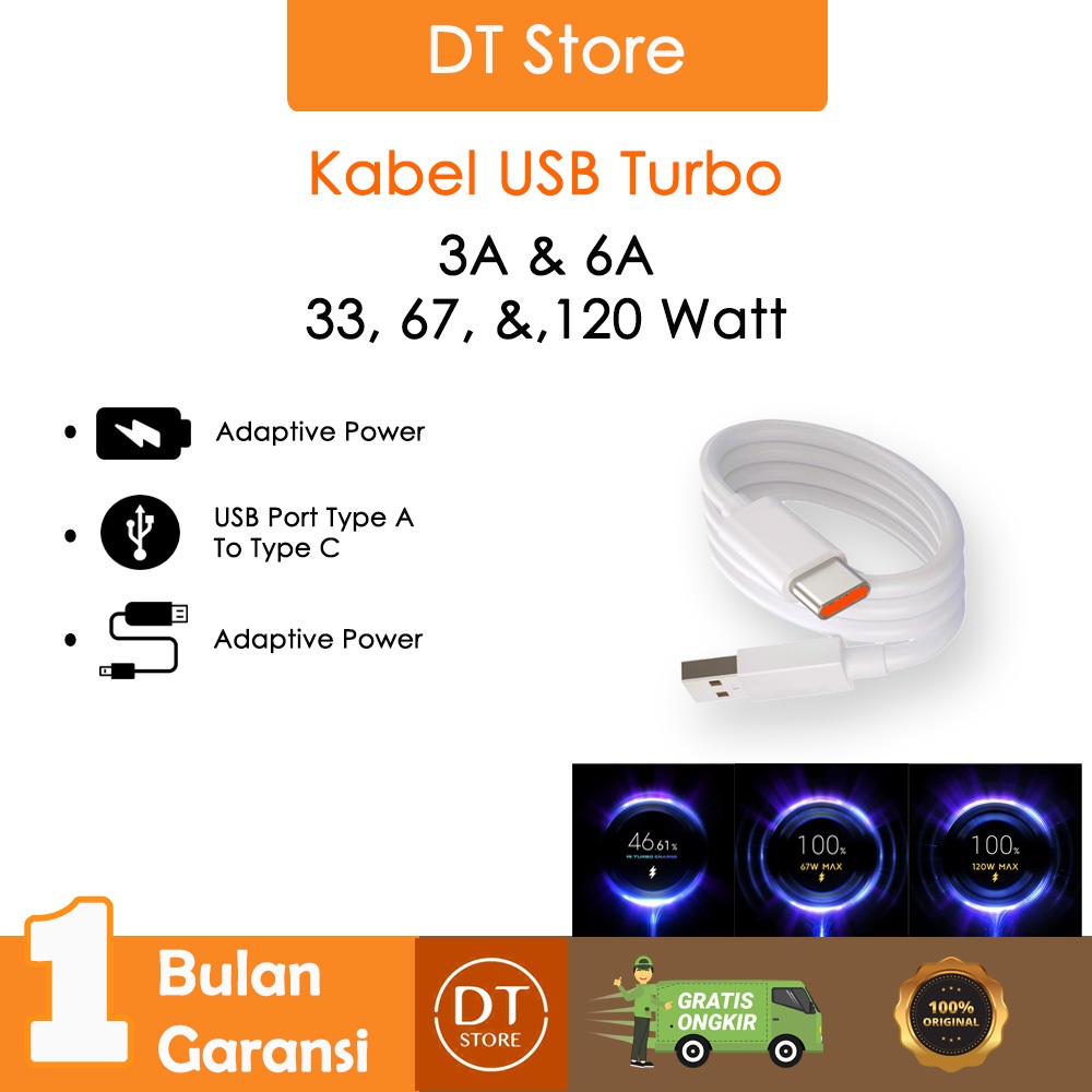 Jual Kabel USB Mi Turbo 33, 67, 90 dan, 120watt (X3/pro, RdmiNote 10/S/Pro, RN 9 Pro DLL ...