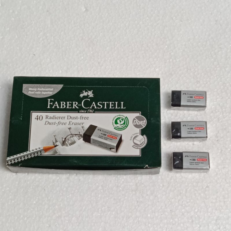Jual KF || Penghapus Faber Castell Kecil HITAM / Faber Castle 1 Dus isi ...