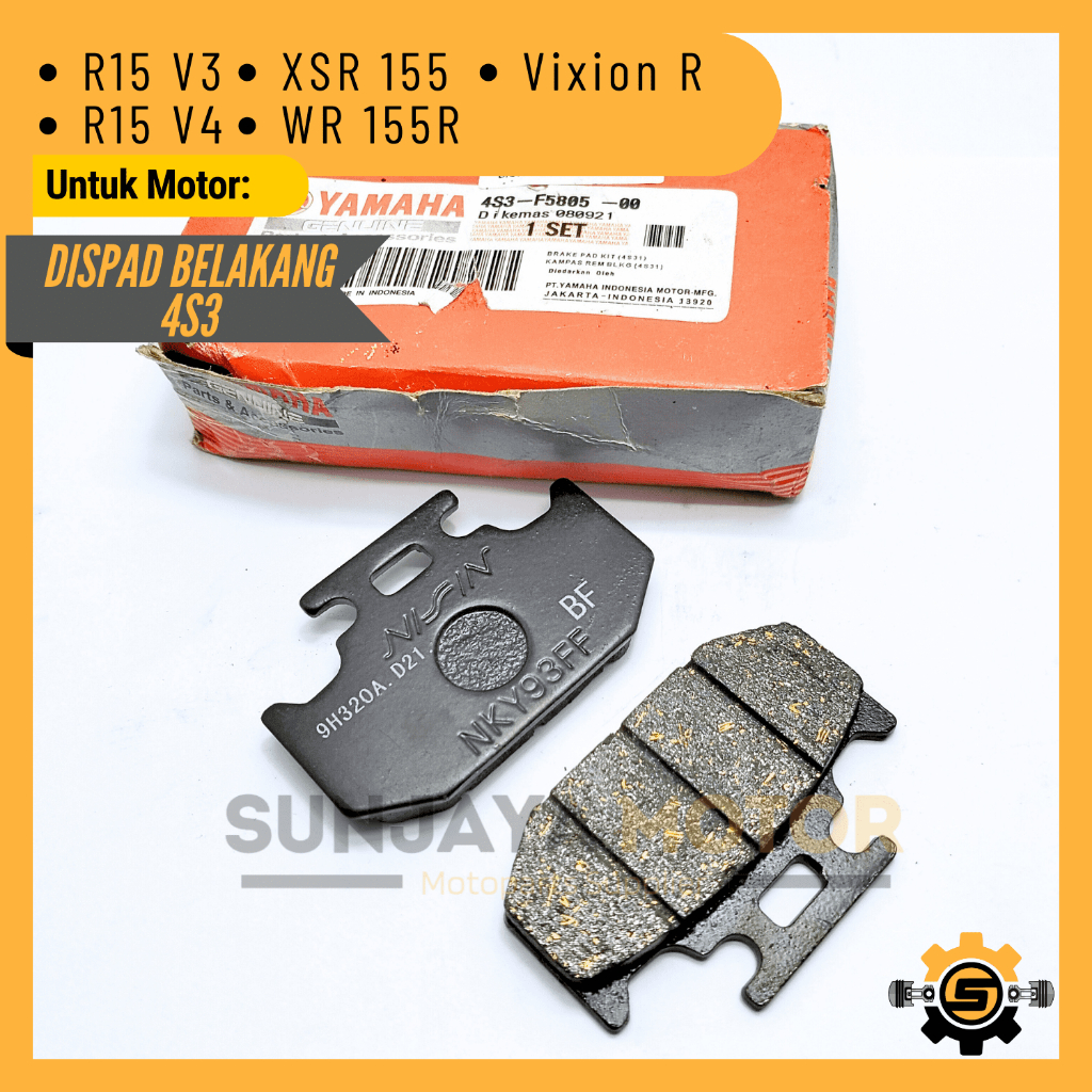 Jual Dispad Belakang 4S3 Kampas Rem Cakram Kualitas Original Yamaha R15 ...