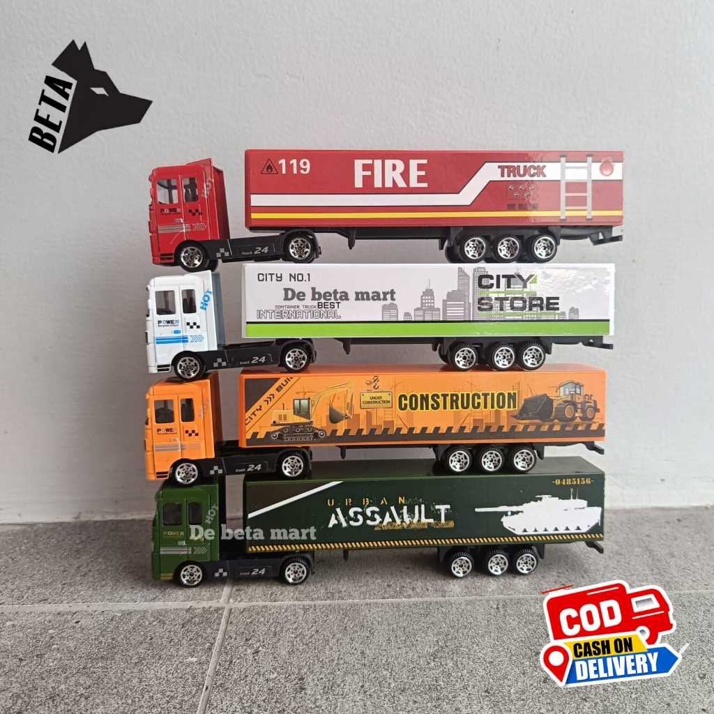 Jual MAINAN DIECAST TRUK KONTAINER METAL MINIATUR TRUCK CONTAINER ...
