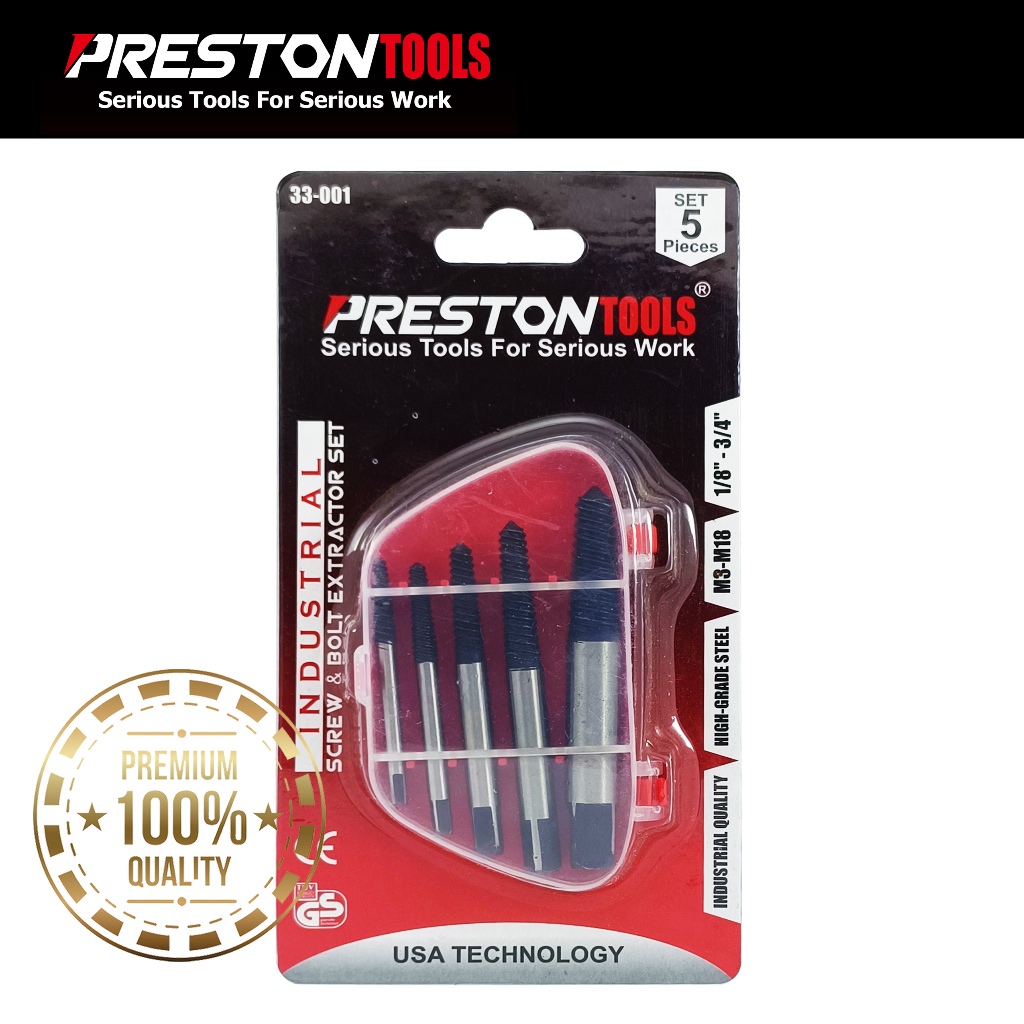 Jual TAP BALIK SET 5 PCS PRESTON TOOLS / SCREW EXTRACTOR SET / SCREW ...