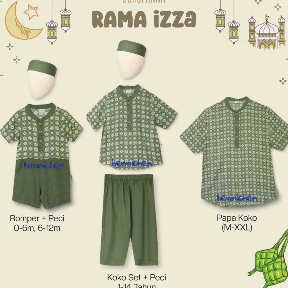 Jual Star Seller BAJU LEBARAN Bohopanna Couple Rama Papa dan Anak 14 Tahun Setelan Koko Peci ...