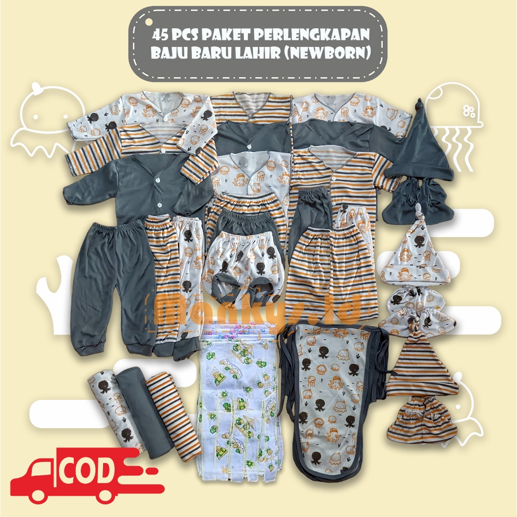 Jual Mankys Baby 45 pcs Paket Hemat Lengkap Baju Bayi Baru Lahir ...