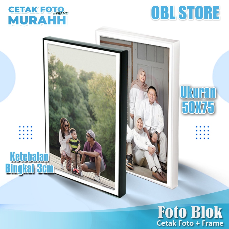 Jual Frame Fotoblock Ukuran 50x75 tebal 3CM Kado Custome Frame Block ...