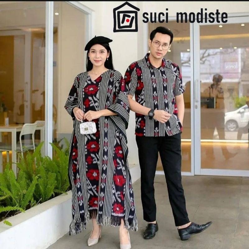 Jual set couple baju tenun modern - couple baju tenun pesta - baju ...