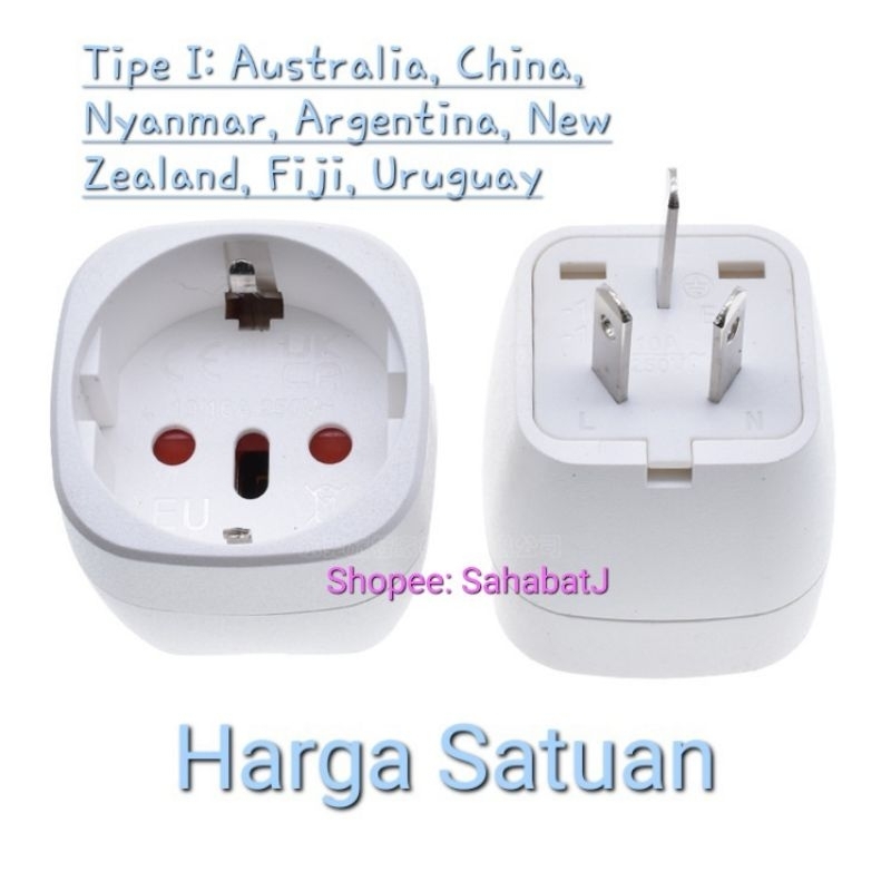 Jual Konverter AU Australia, China to EU Plug Sambungan Colokan AUS 2 ...