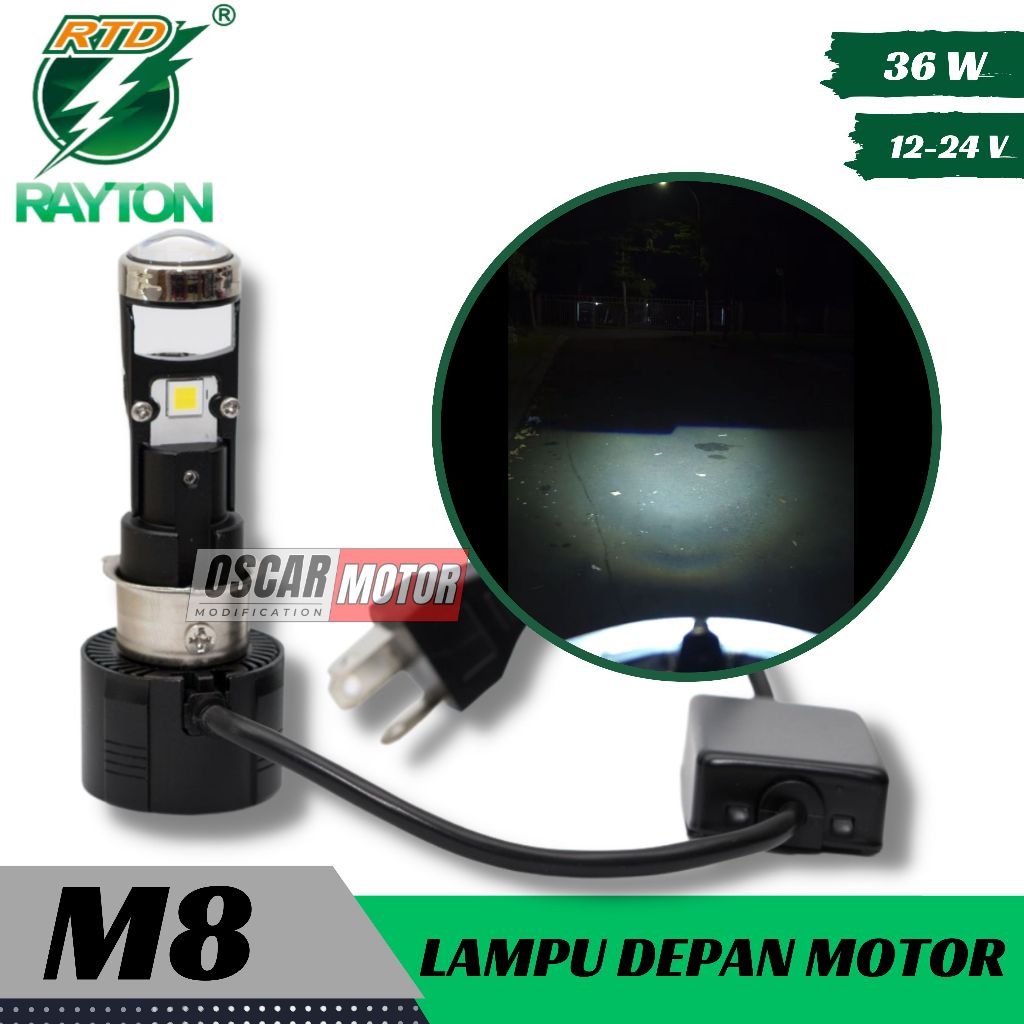 Jual Lampu Utama LED RTD m8 projector mini h6 h4 hs1 projie HID NEW cut ...