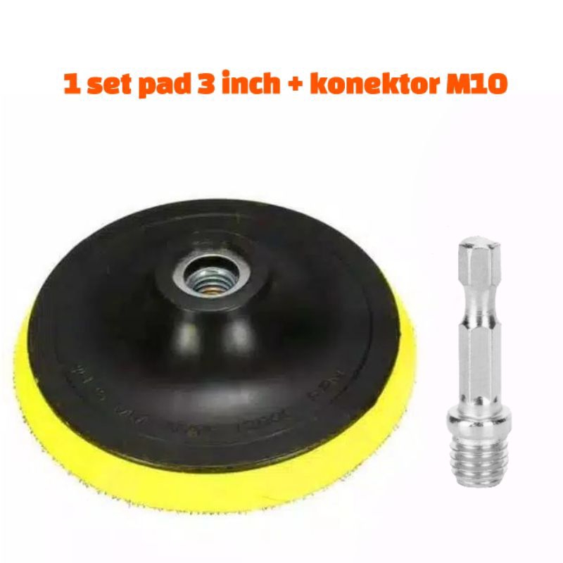 Jual Pad Velcro 3 inch Plus Adapter Bor Hexagon cordless Screwdriver ...