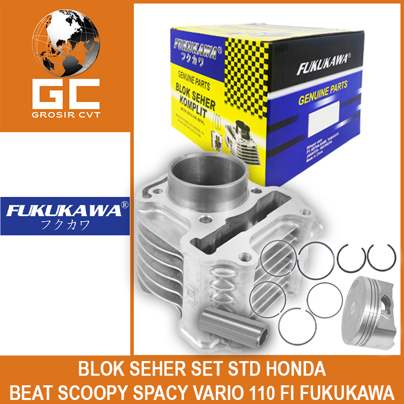Jual Blok Seher Piston SET Cylinder Comp Vario Beat Scoopy Spacy 110 Fi KZL Fukukawa | Shopee ...