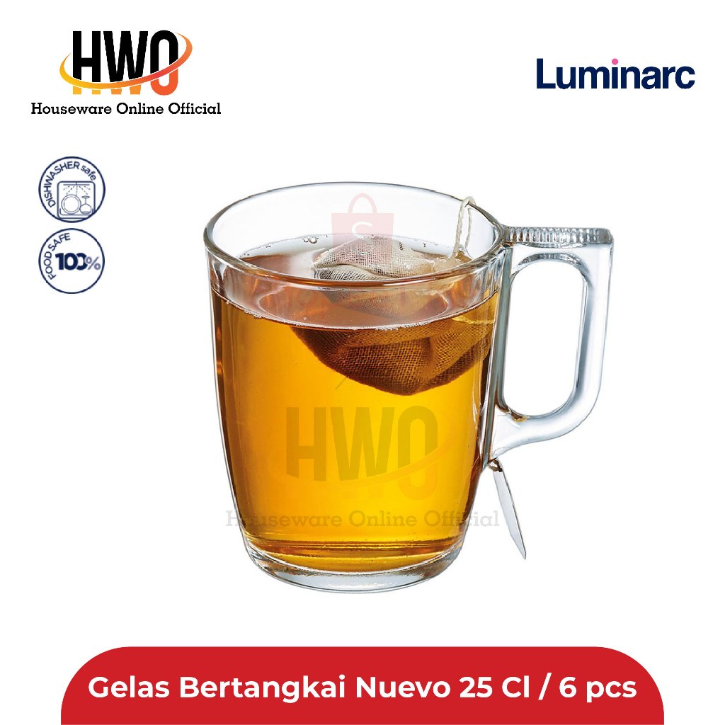 Jual Luminarc Gelas Bertangkai Nuevo Mug 25 Cl / 6 pcs | Shopee Indonesia